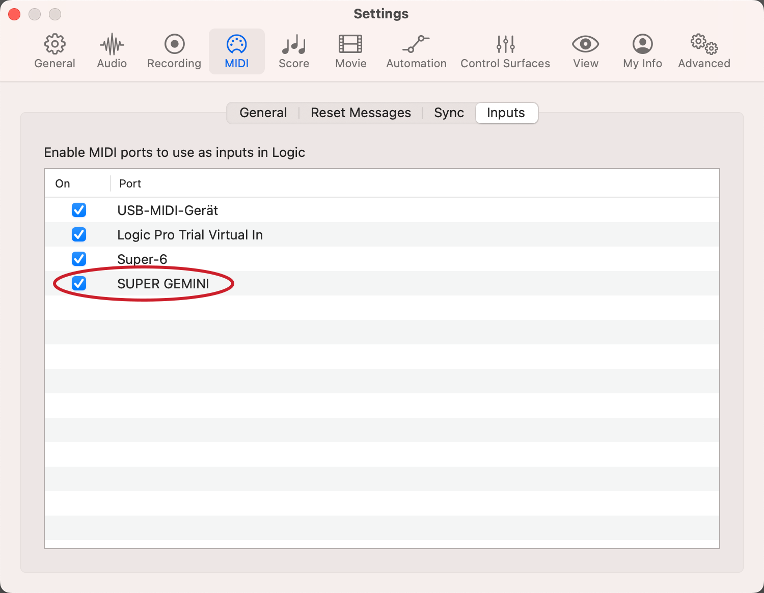 Logic Pro – UDO Audio Support